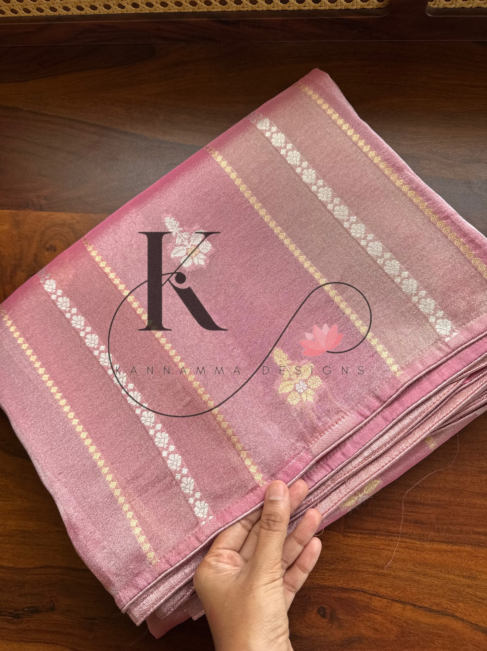 Luxe Kora Organza Saree - Pink – Kannamma Designs